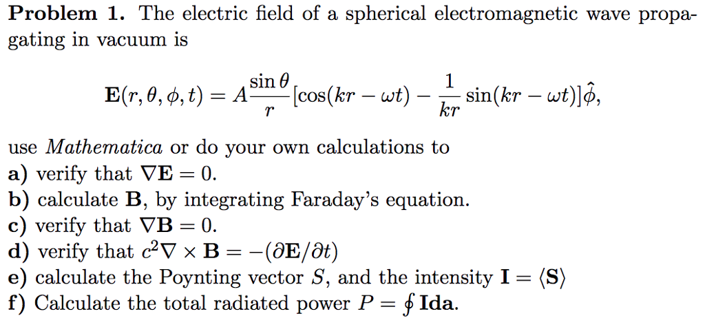 Solved Problem 1. The electric field of a spherical | Chegg.com
