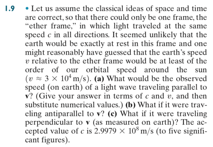 Solved 1.9 ·Let us assume the classical ideas of space and | Chegg.com