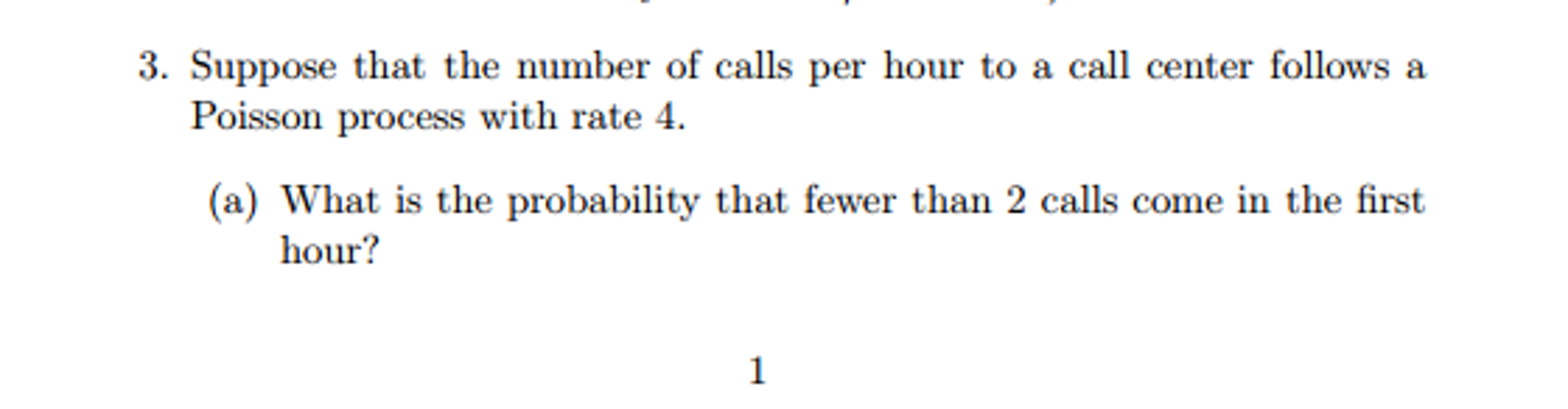 Solved Suppose that the number of calls per hour to a call | Chegg.com