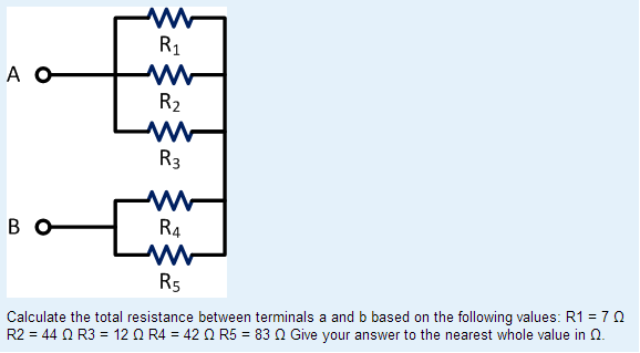 Solved Calculate the total resistance between terminals a | Chegg.com