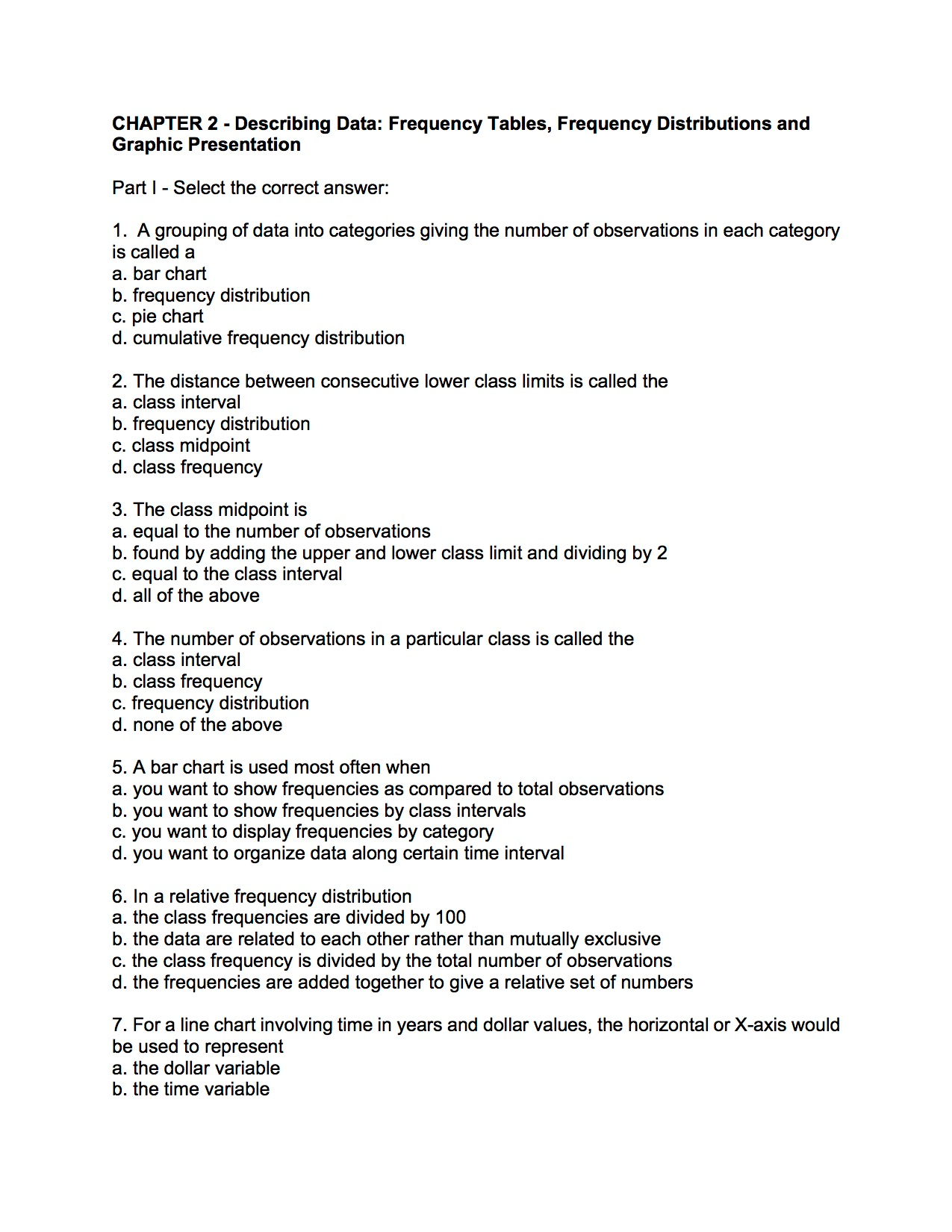 Solved CHAPTER 2 - Describing Data: Frequency Tables, | Chegg.com