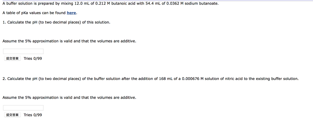 Solved A buffer solution is prepared by mixing 12.0 mL of | Chegg.com