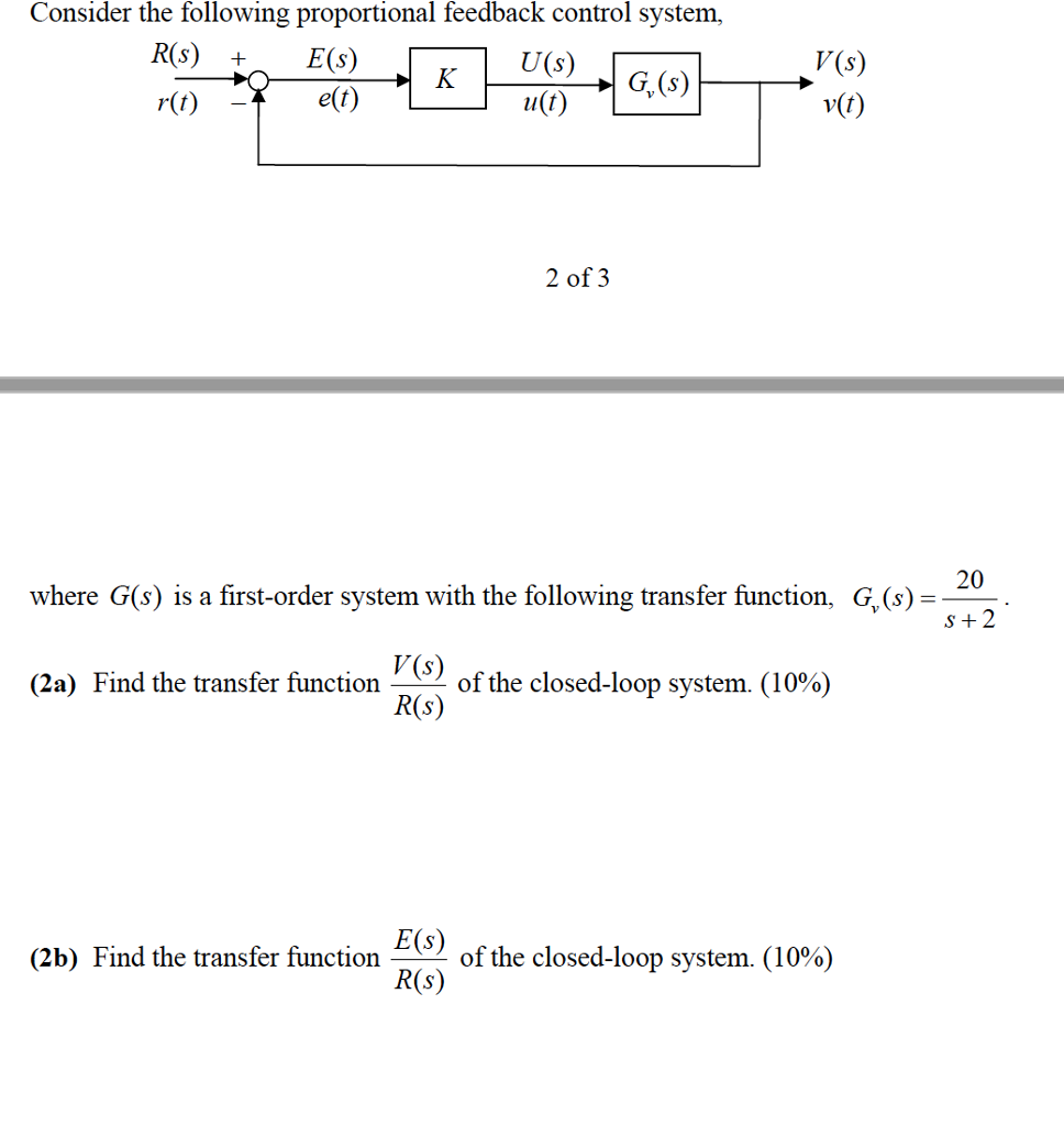 Solved Consider the following proportional feedback control | Chegg.com