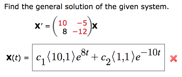 Solved Find the general solution of the given system. X' | Chegg.com