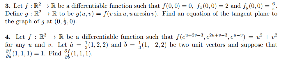Solved 3. Let f : R^2 - > R be a differentiable function | Chegg.com