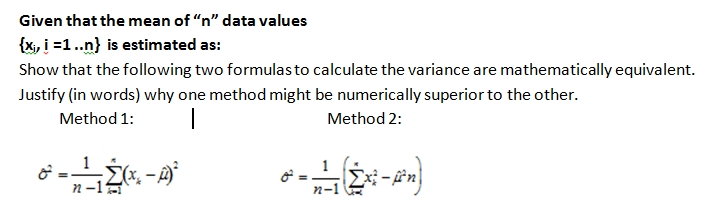 Solved Give that the mean of "n" data values {xi, I = 1,,n} | Chegg.com