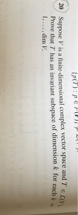 Solved Suppose V is a finite-dimensional complex vector | Chegg.com