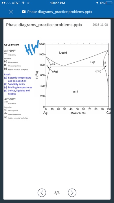 Solved ..ooo AT&T 10:27 PM Phase diagrams_practice | Chegg.com
