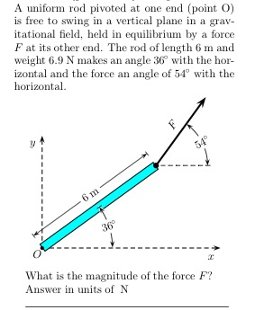 Solved b. what is the magnitude of the force the pivot | Chegg.com