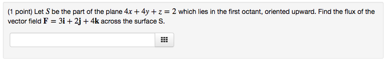 Solved (1 point) Let S be the part of the plane 4x + 4y + z | Chegg.com