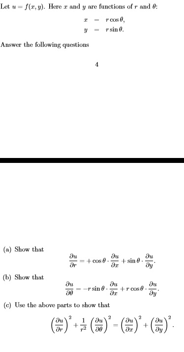 Solved Let u = f(x, y). Here x and y are functions of r and | Chegg.com