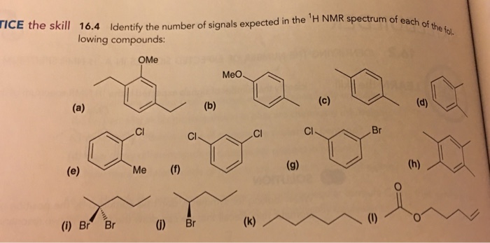 Solved Identify the number of signals expected in the^1H NMR | Chegg.com