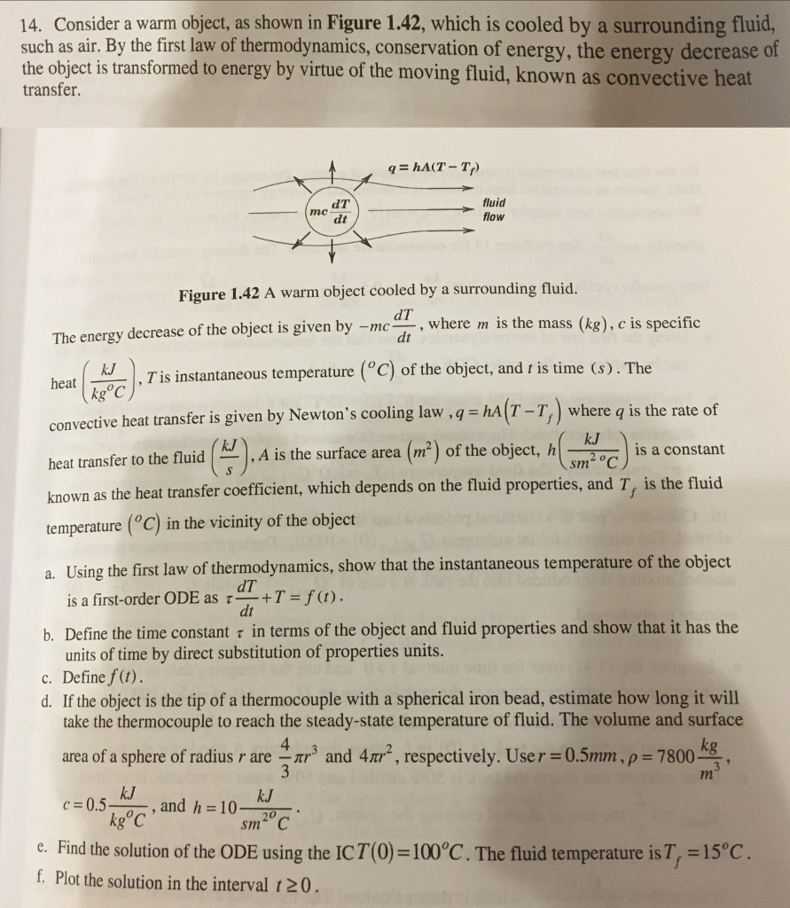 Solved 14. Consider a warm object, as shown in Figure 1.42, | Chegg.com