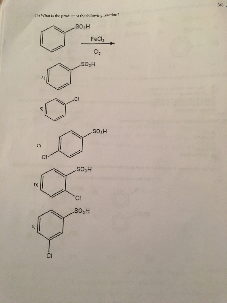 Solved 36) . 36) What is the product of the following | Chegg.com