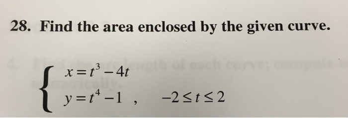 Solved Find the area enclosed by the given curve. {x = t^3 | Chegg.com