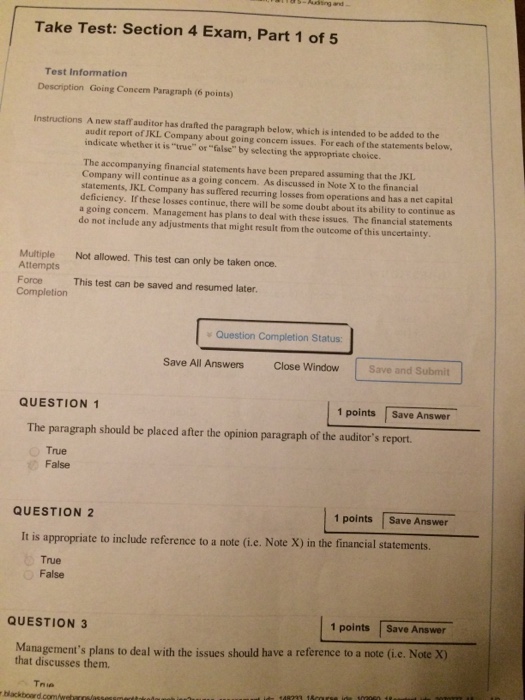 Solved Take Test: Section 4 Exam, Part 1 of 5 Test | Chegg.com