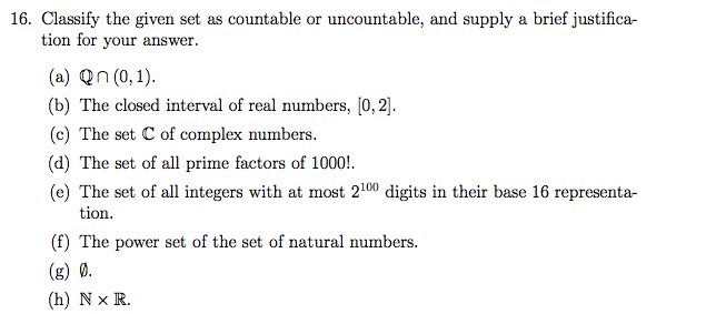 Solved Classify the given set as countable or uncountable, | Chegg.com