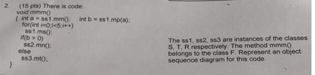 Solved 2 (15 pts) There is code: void mmmO for(int | Chegg.com