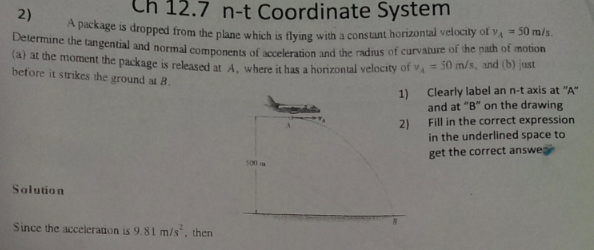 A package is dropped from the plane which is flying | Chegg.com