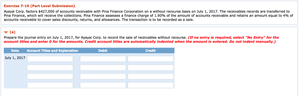 Solved Ayayai Corp. factors $427,000 of accounts receivable | Chegg.com