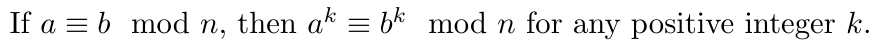 Solved If a mod n, then ak-bk mod n for any positive integer | Chegg.com