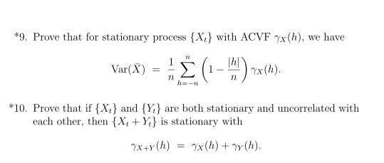 Solved Prove That For Stationary Process {x T} With Acvf
