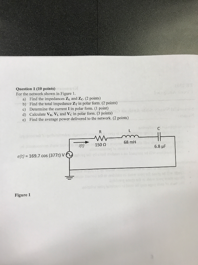 Solved For the network shown in Figure 1. a) Find the | Chegg.com