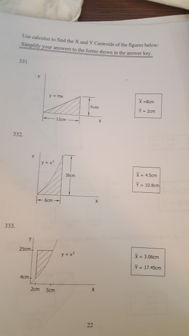 Solved Use calculus to find the X and Y Centroids of the | Chegg.com