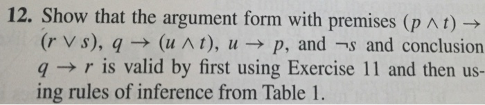 Solved Show that the argument form with premises (p t) | Chegg.com
