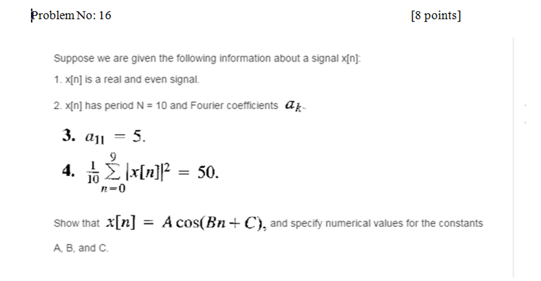 Solved Suppose we are given the following information about | Chegg.com