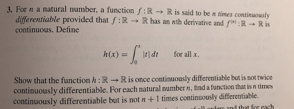 Solved For n a natural number, a function f: R rightarrow R | Chegg.com