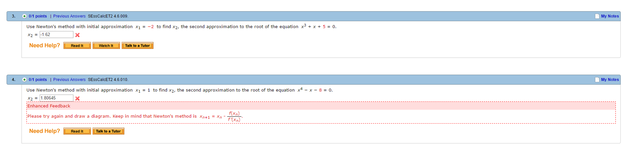 Solved 3 Use Newtons Method With Initial Approximation X1
