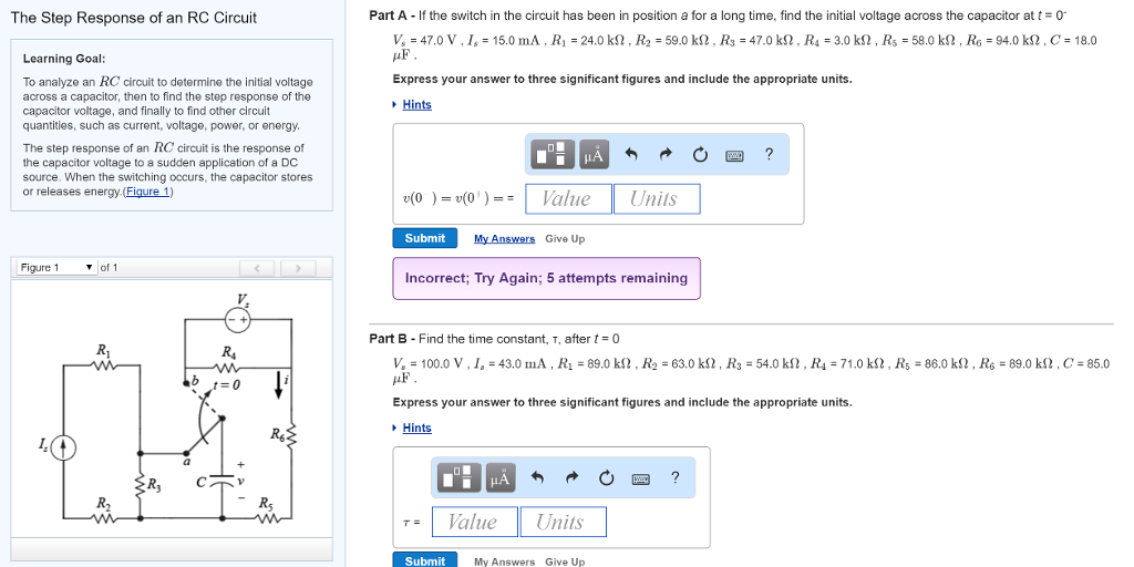 Solved The Step Response of an RC Circuit Part A-If the | Chegg.com