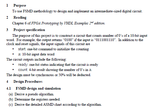1 Purpose To use FSMD methodology to design and | Chegg.com