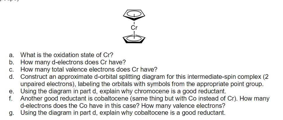 Solved Cr a. What is the oxidation state of Cr? b. How many | Chegg.com