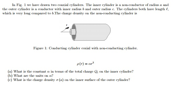 Solved In Fig. 1 we have drawn two coaxial cylinders. The | Chegg.com