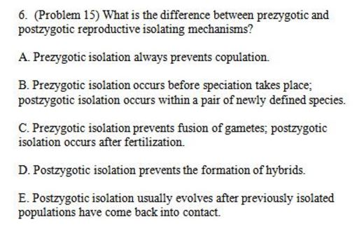 Solved What is the difference between prezygotic and | Chegg.com