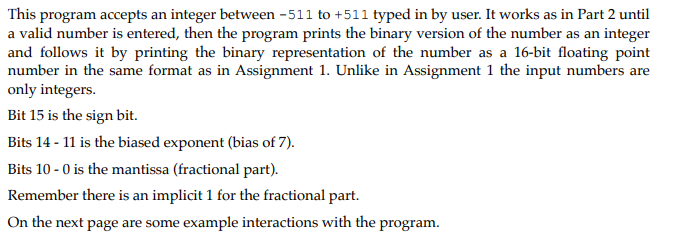This program accepts an integer between -511 to +511 | Chegg.com