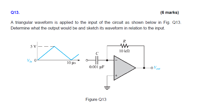 Solved A Triangular Waveform Is Applied To The Input Of The