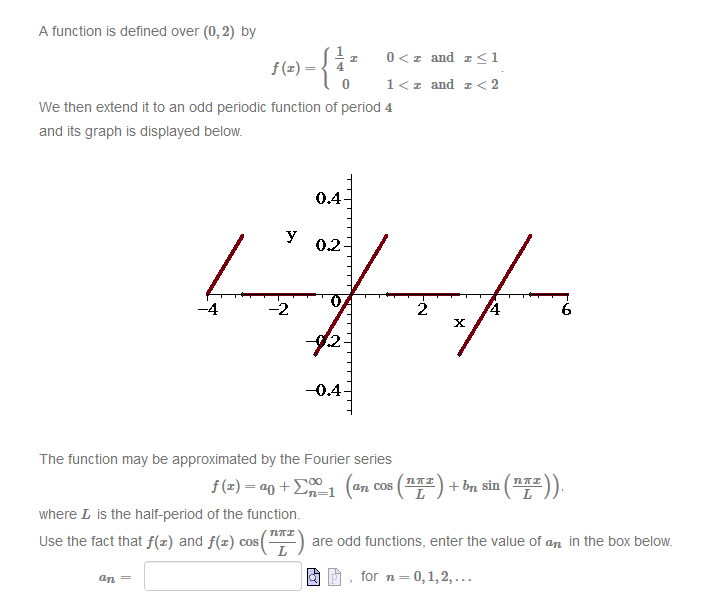 Solved A function is defined over (0,2) by 0 | Chegg.com