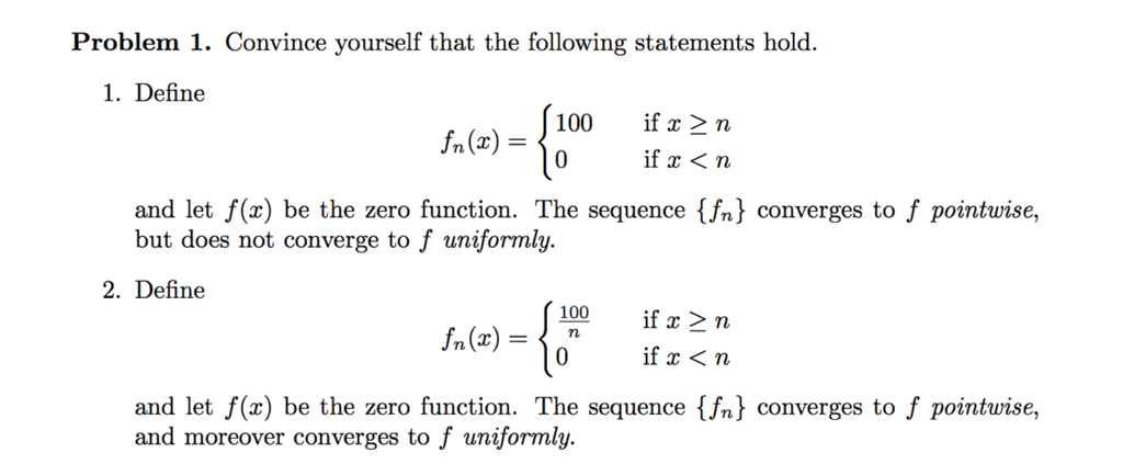 Solved Problem 1. Convince yourself that the following | Chegg.com