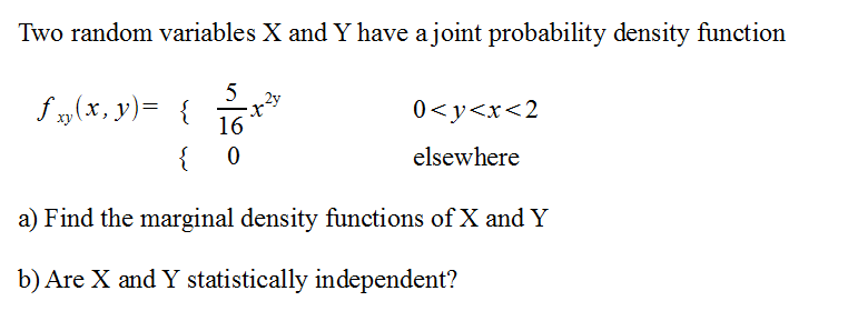 Solved Two random variables X and Y have a joint probability | Chegg.com