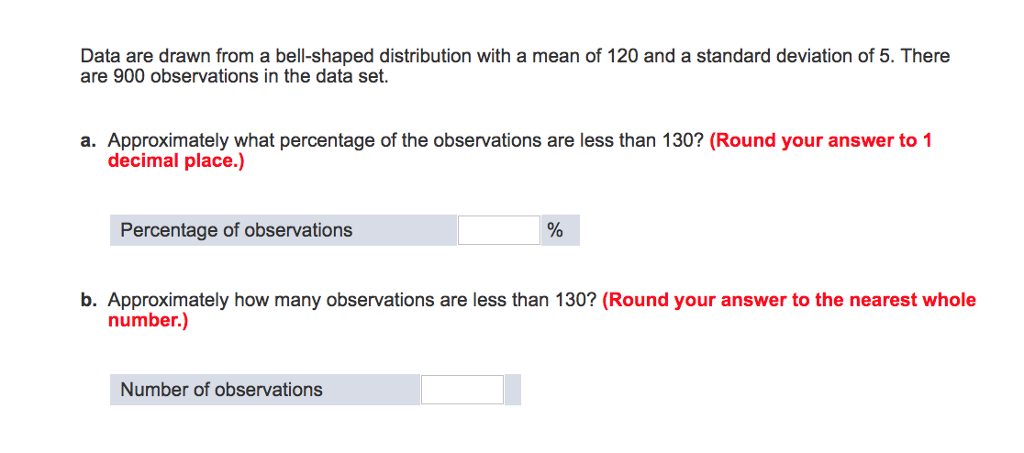 Solved Data are drawn from a bell-shaped distribution with a | Chegg.com