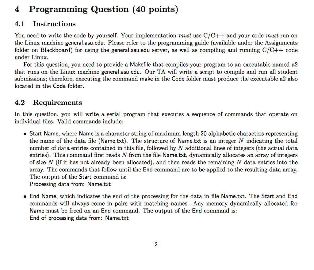 Solved 4 Programming Question (40 points) 4.1 Instructions | Chegg.com