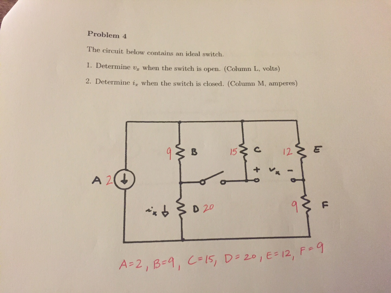 Solved Problem 4 The circuit below contains an ideal switch. | Chegg.com