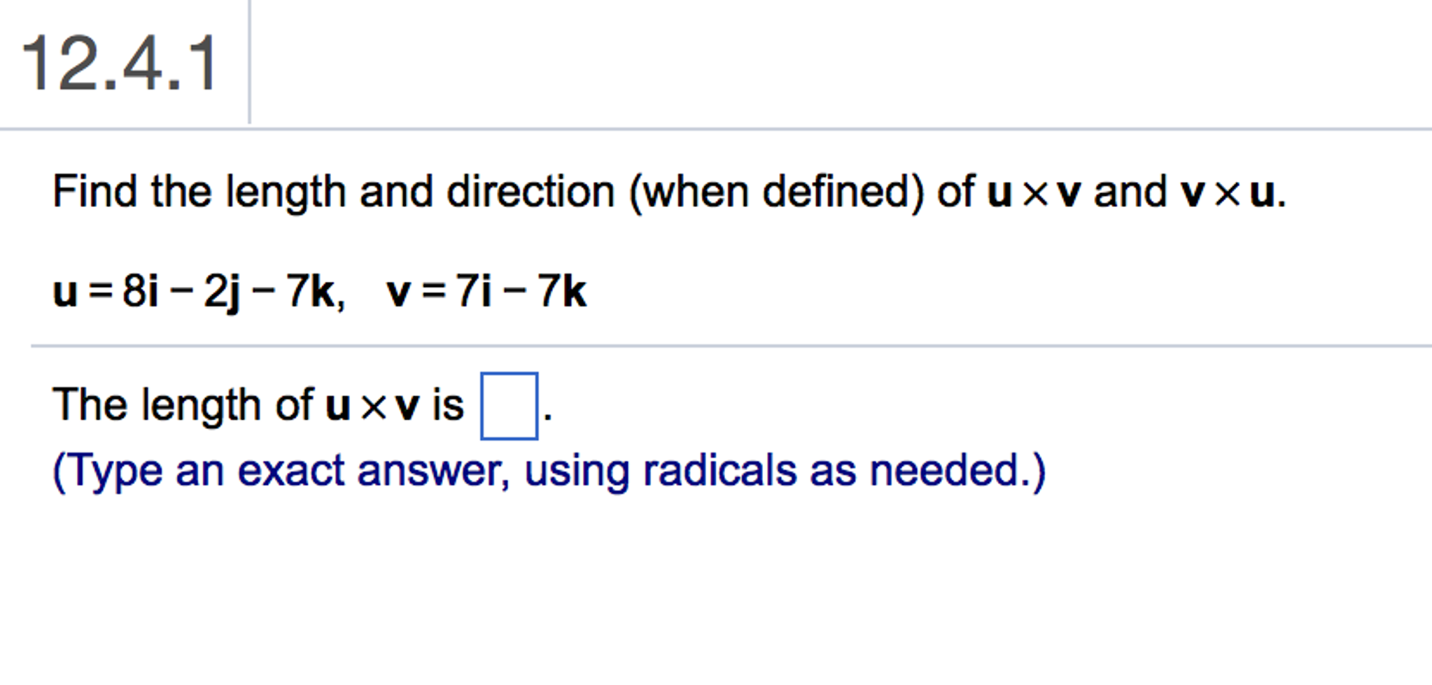 Solved Find the length and direction (when defined) of u | Chegg.com
