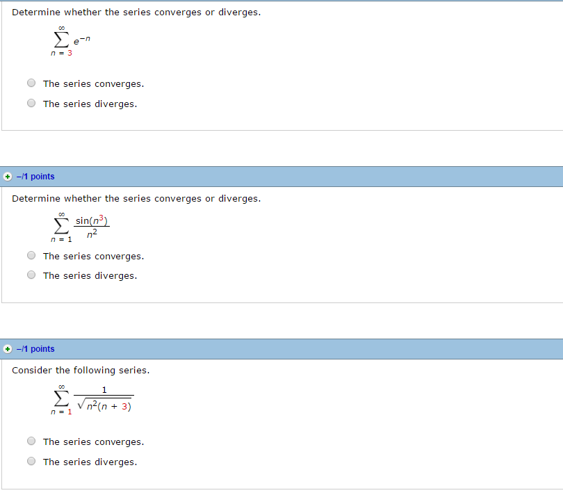 Solved Determine whether the series converges or diverges. | Chegg.com