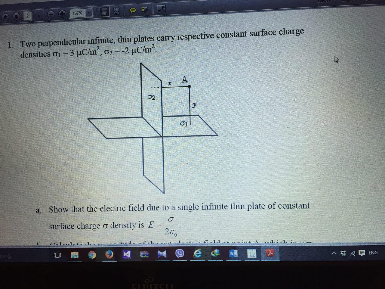Solved Two perpendicular infinite, thin plates carry | Chegg.com