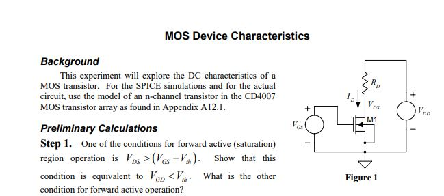 Solved MOS Device Characteristics Background This experiment | Chegg.com Solved MOS Device Characteristics Background This experiment | Chegg.com