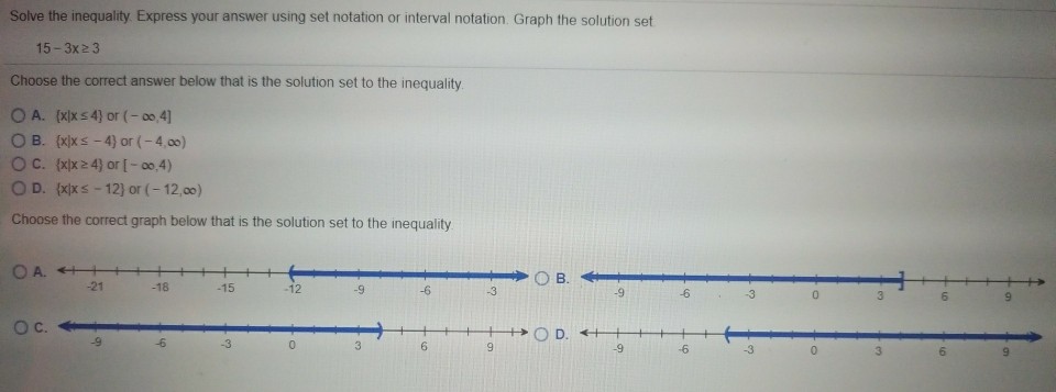 Solved Solve the inequality Express your answer using set | Chegg.com